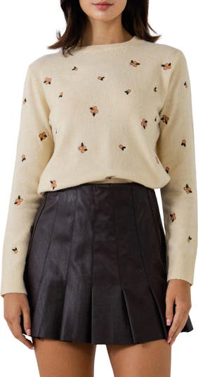 Endless Rose Endless Ross Floral Embroidered Sweater | Nordstrom