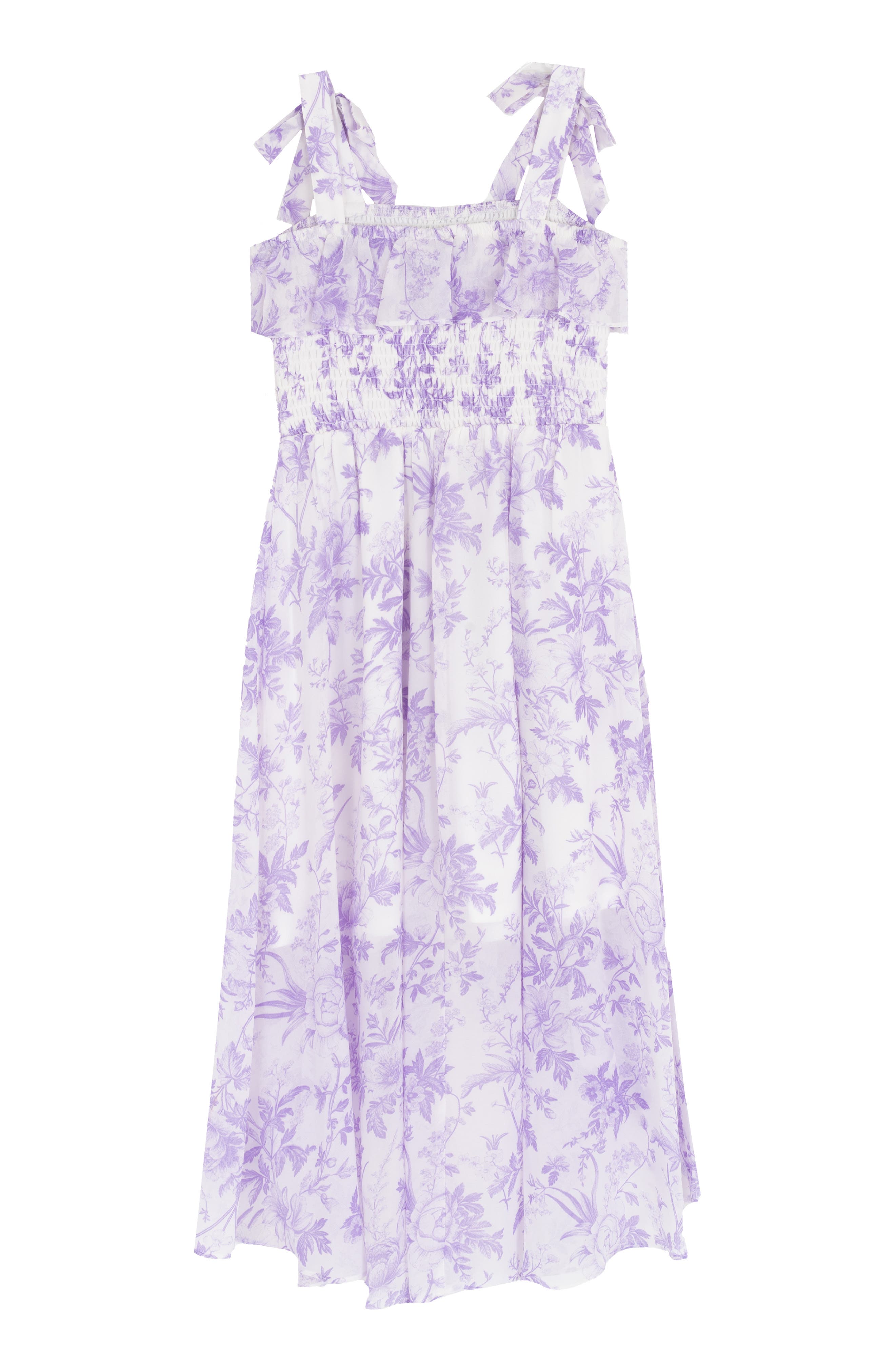 RARE, TOO! Kids' Print Smocked Chiffon High-Low Dress | Nordstromrack