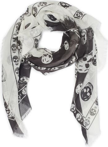 McQueen Two-Tone Skull Print Scarf | Nordstromrack