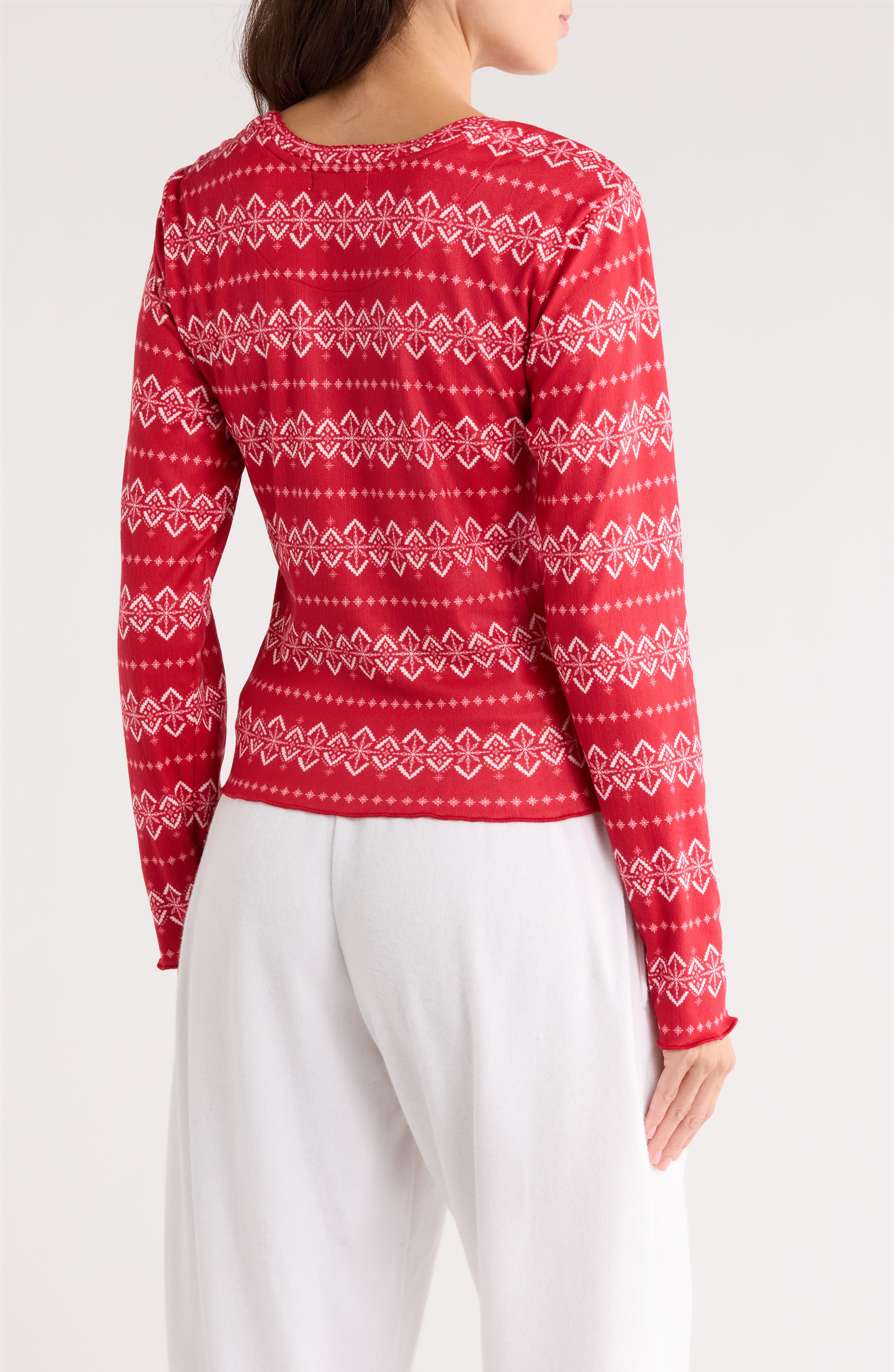 PJ Salvage Crazy for the Holidays Brushed Pointelle Pajama Top | Nordstrom