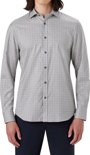 Bugatchi Shaped Fit Check Stretch Button-Up Shirt | Nordstromrack