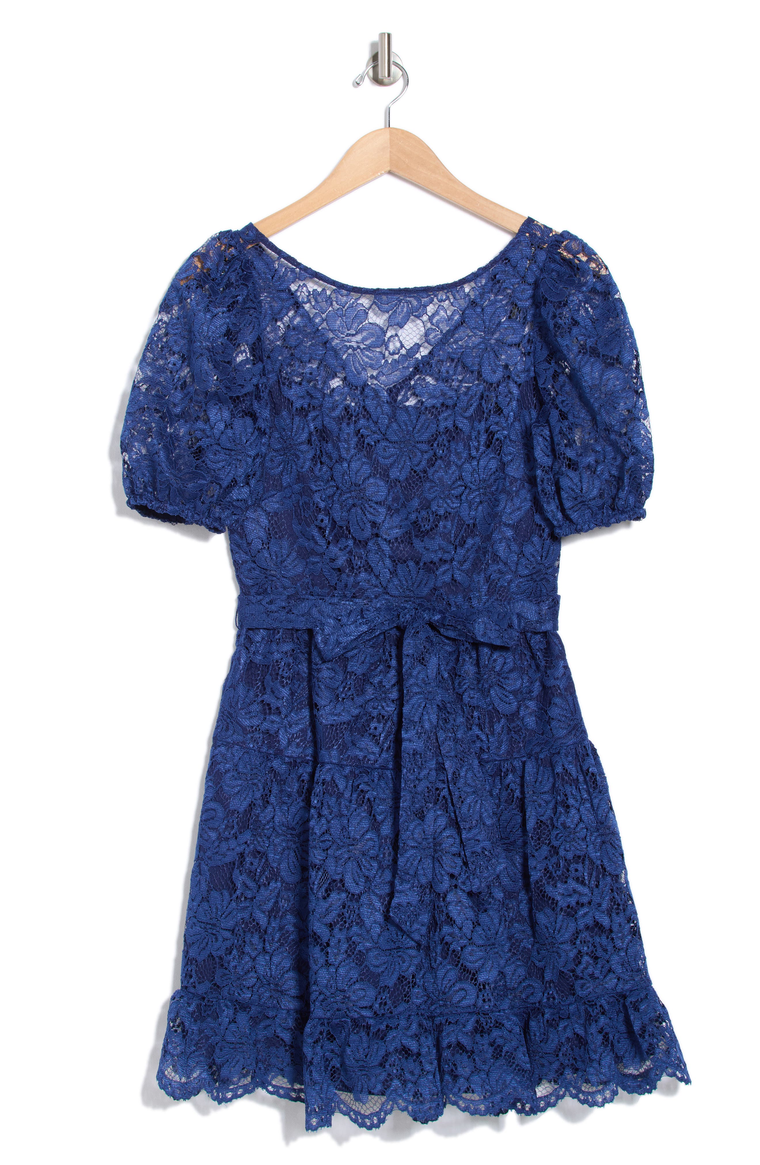 Vince Camuto Puff Sleeve Lace Fit & Flare Dress | Nordstromrack