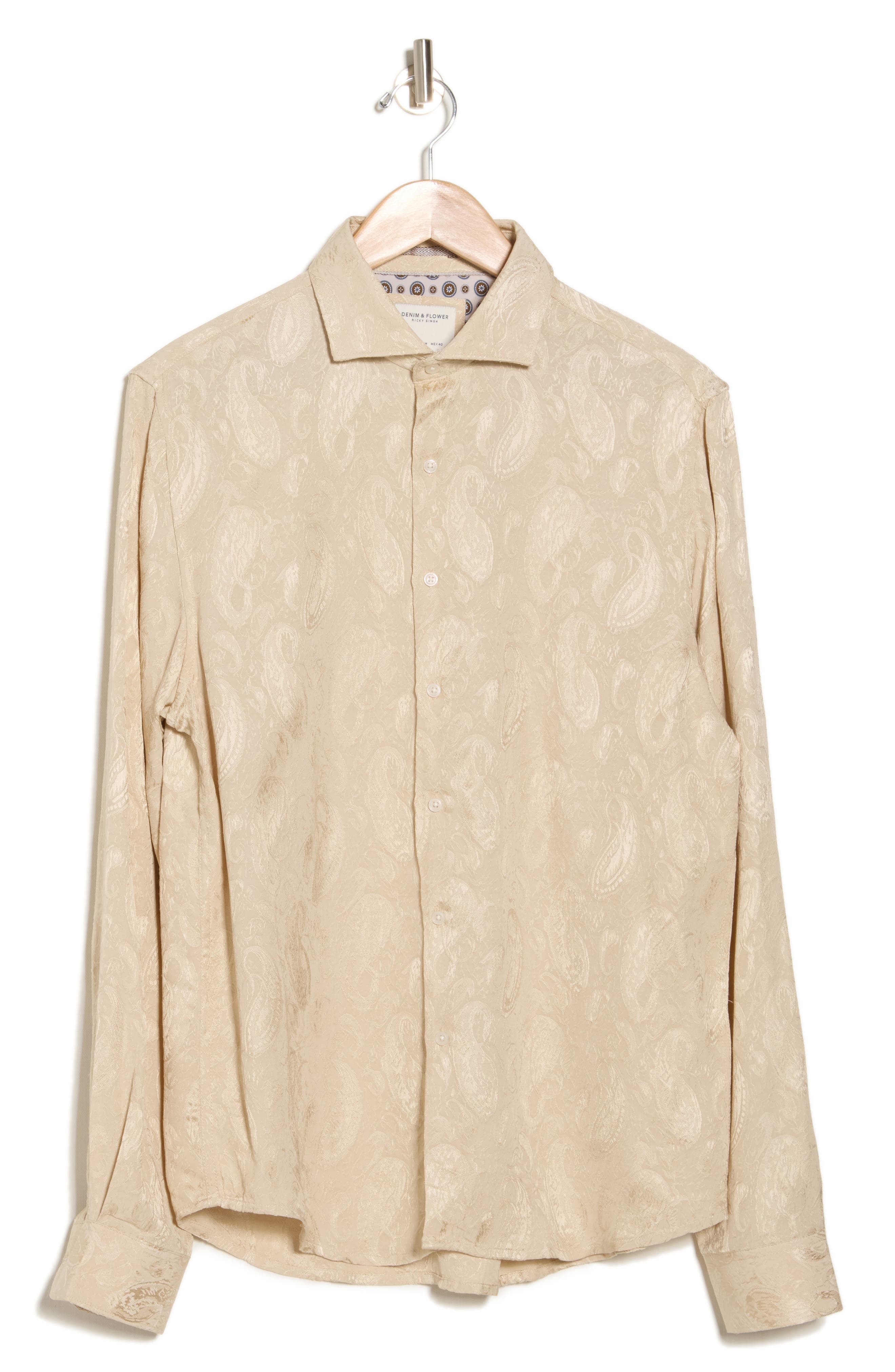 DENIM AND FLOWER Jacquard Long Sleeve Button-Up Shirt | Nordstromrack