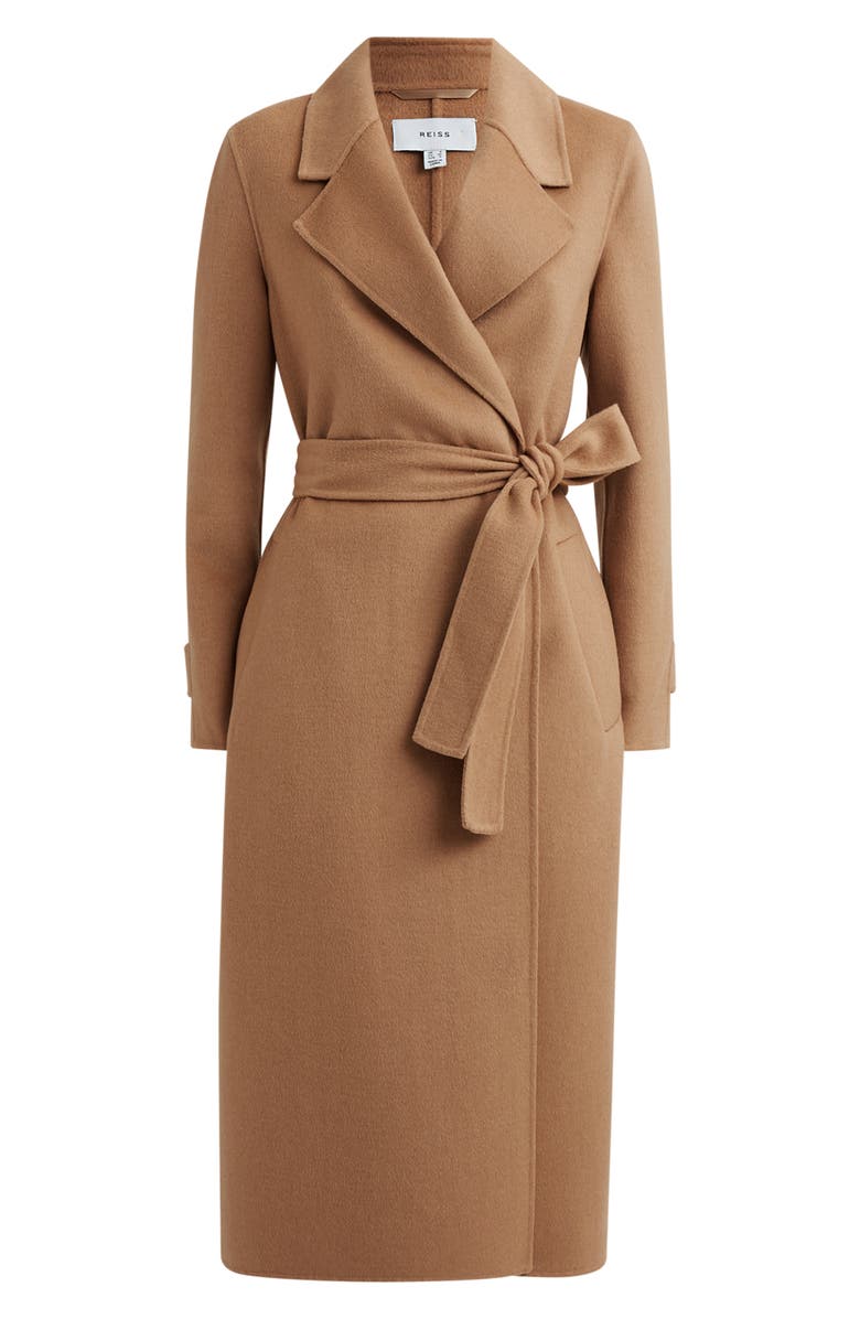 Reiss Emile Belted Wool Blend Long Coat | Nordstromrack