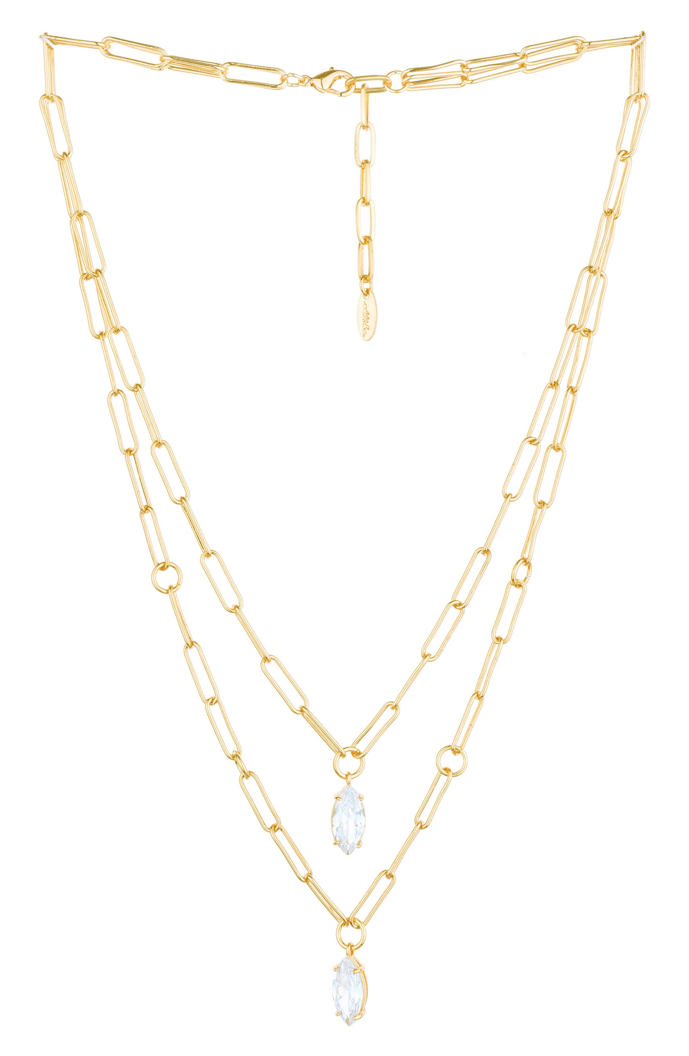 Ettika Layered Paperclip Link Pendant Necklace | Nordstrom