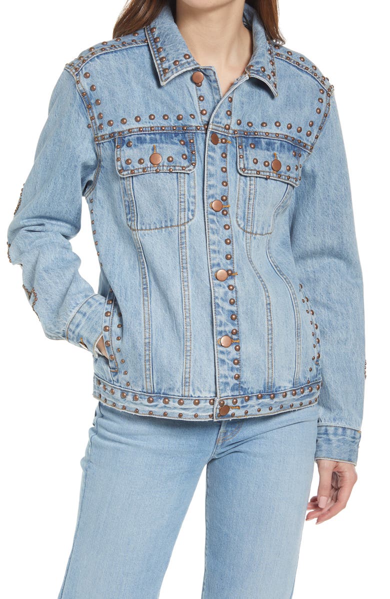 One Teaspoon Lucky Bet Studded Denim Trucker Jacket | Nordstromrack