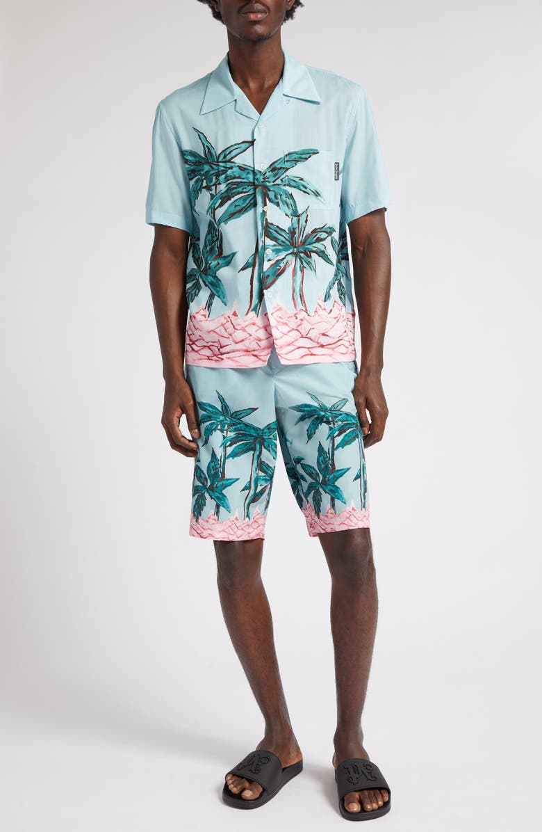 Palm Angels Palm Row Longline Swim Trunks | Nordstromrack