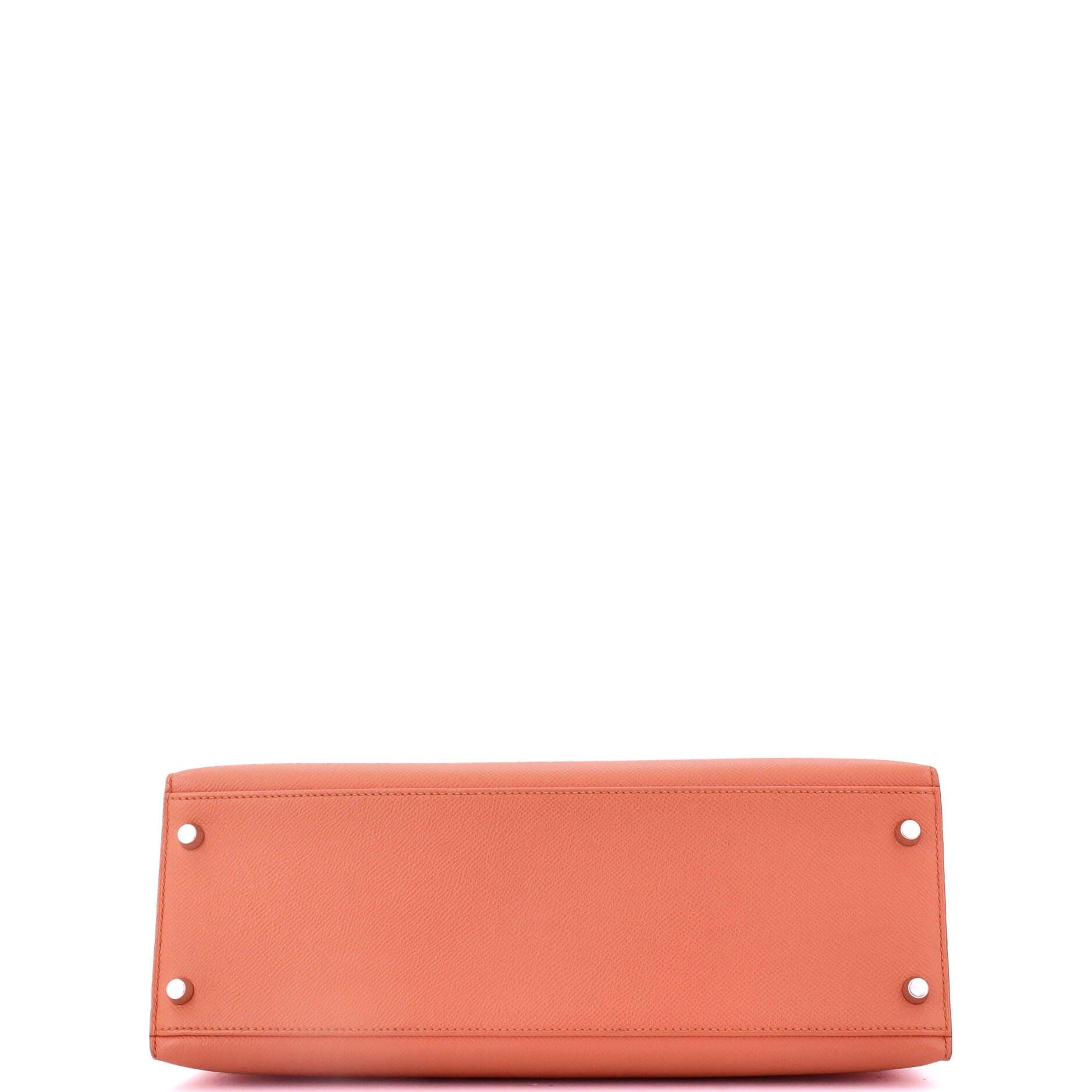 Pre-Owned Hermes Kelly Handbag Pink Epsom with Palladium Hardware 32 ...