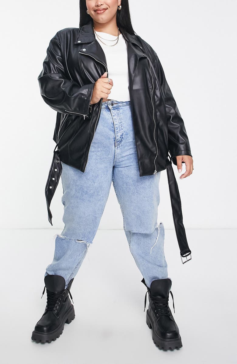 ASOS DESIGN Curve Faux Leather Biker Jacket | Nordstrom