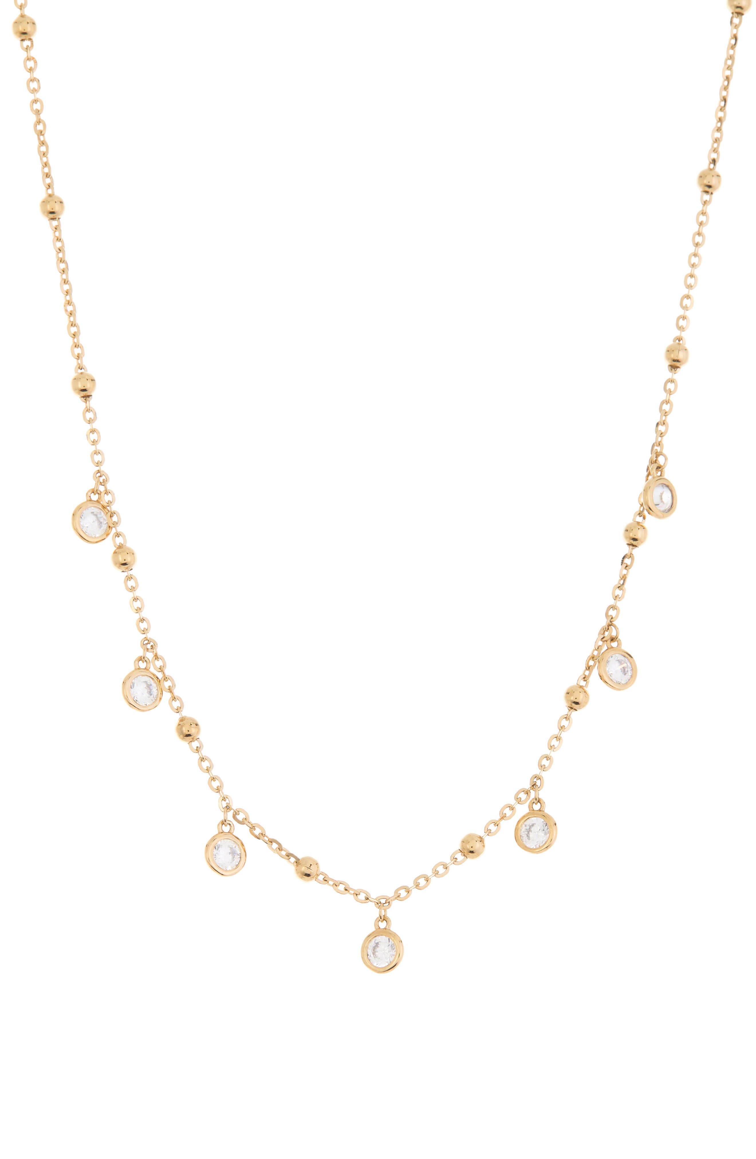 Nadri 18K Gold Plated Cubic Zirconia Shaky Choker Necklace | Nordstromrack