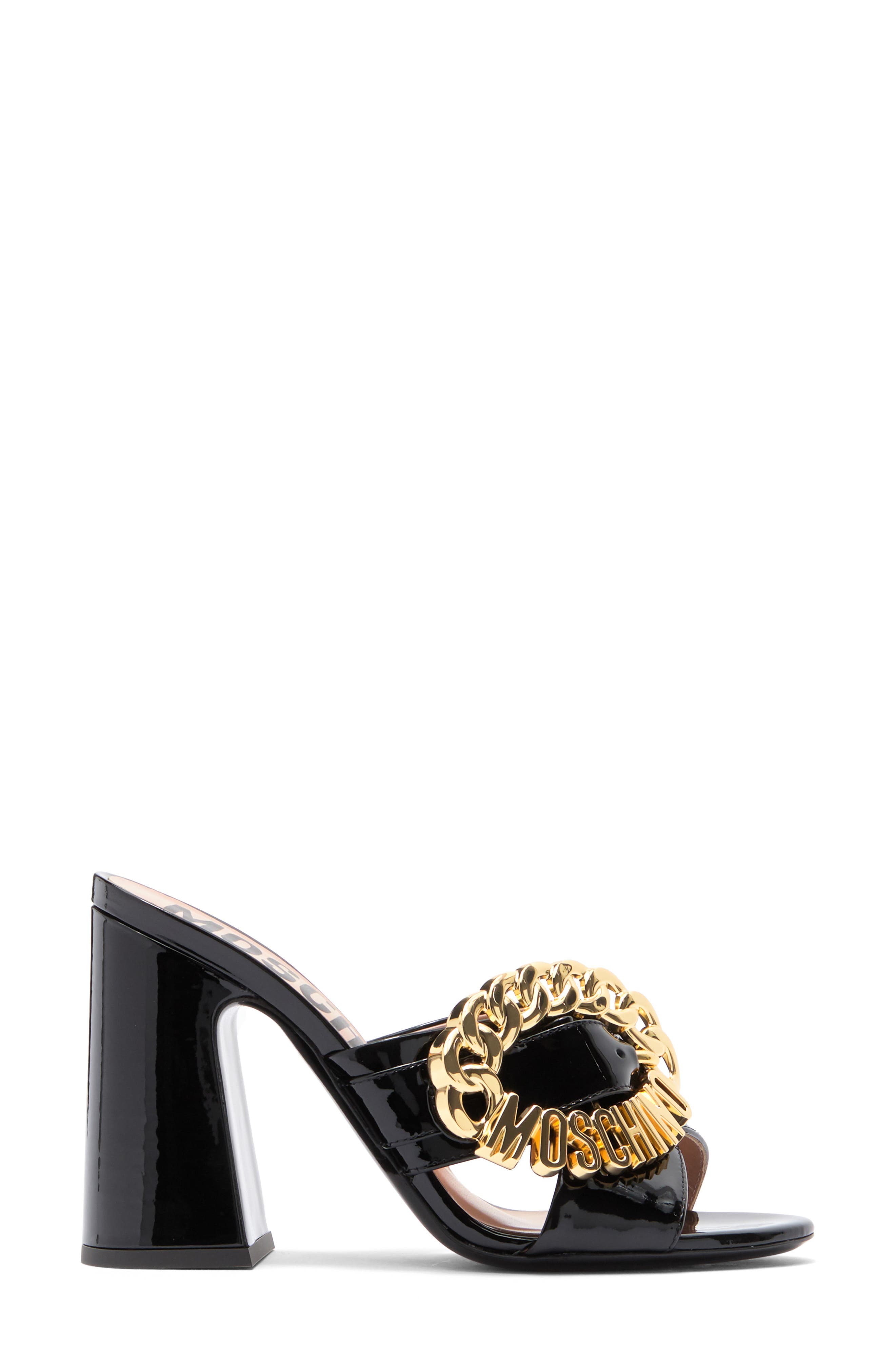 Moschino Logo Buckle Block Heel Slide Sandal (Women) | Nordstromrack