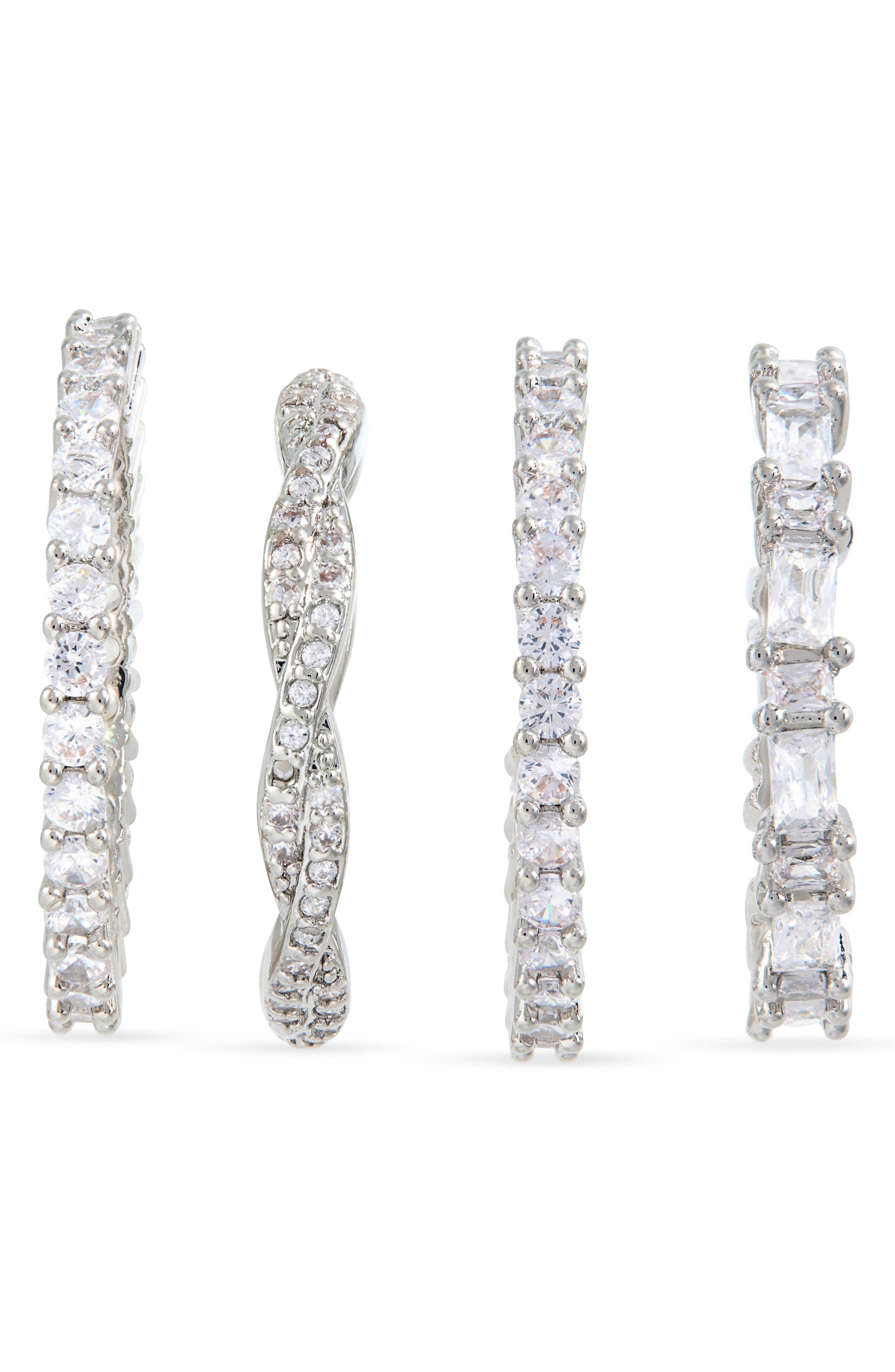 NORDSTROM RACK Set of Four Eternity CZ Rings | Nordstromrack