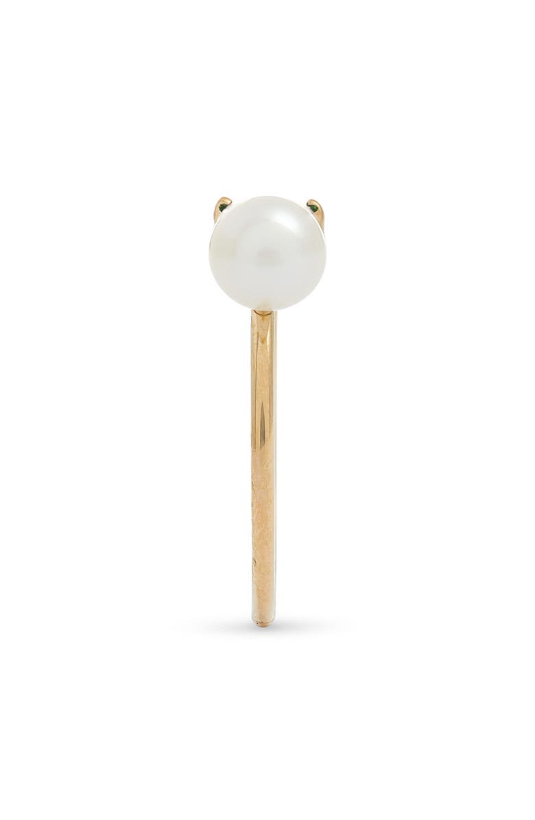 Poppy Finch Aquamarine Baguette & Pearl Open Ring | Nordstrom