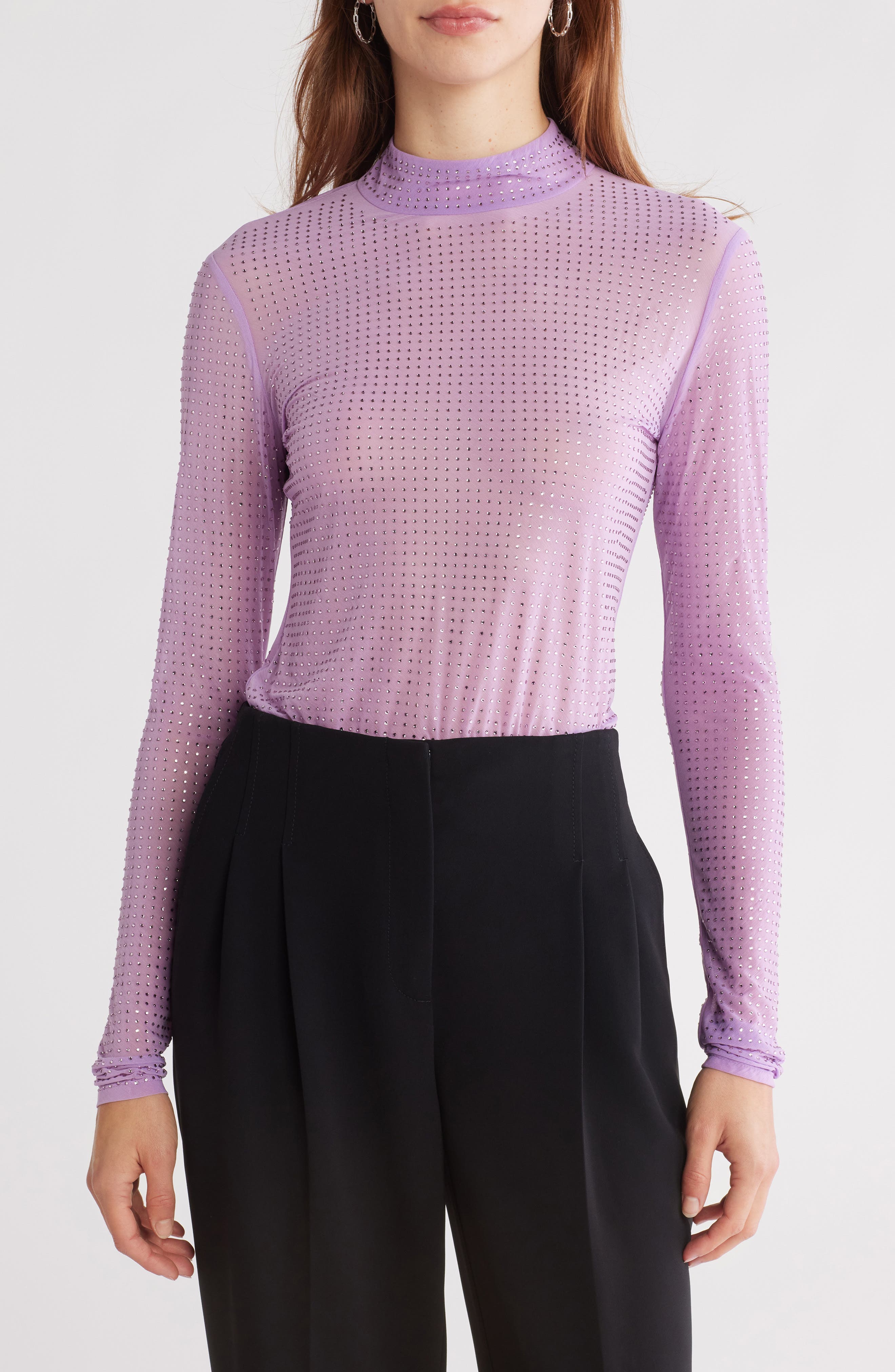 Simkhai Desirae Long Sleeve Mesh Top | Nordstromrack