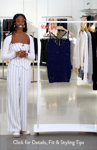 Princess Polly Serrano Shimmer Embellished Lace-Up Minidress | Nordstrom