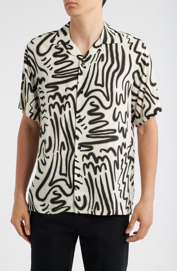 OAS Abstract Print Viscose Camp Shirt | Nordstromrack