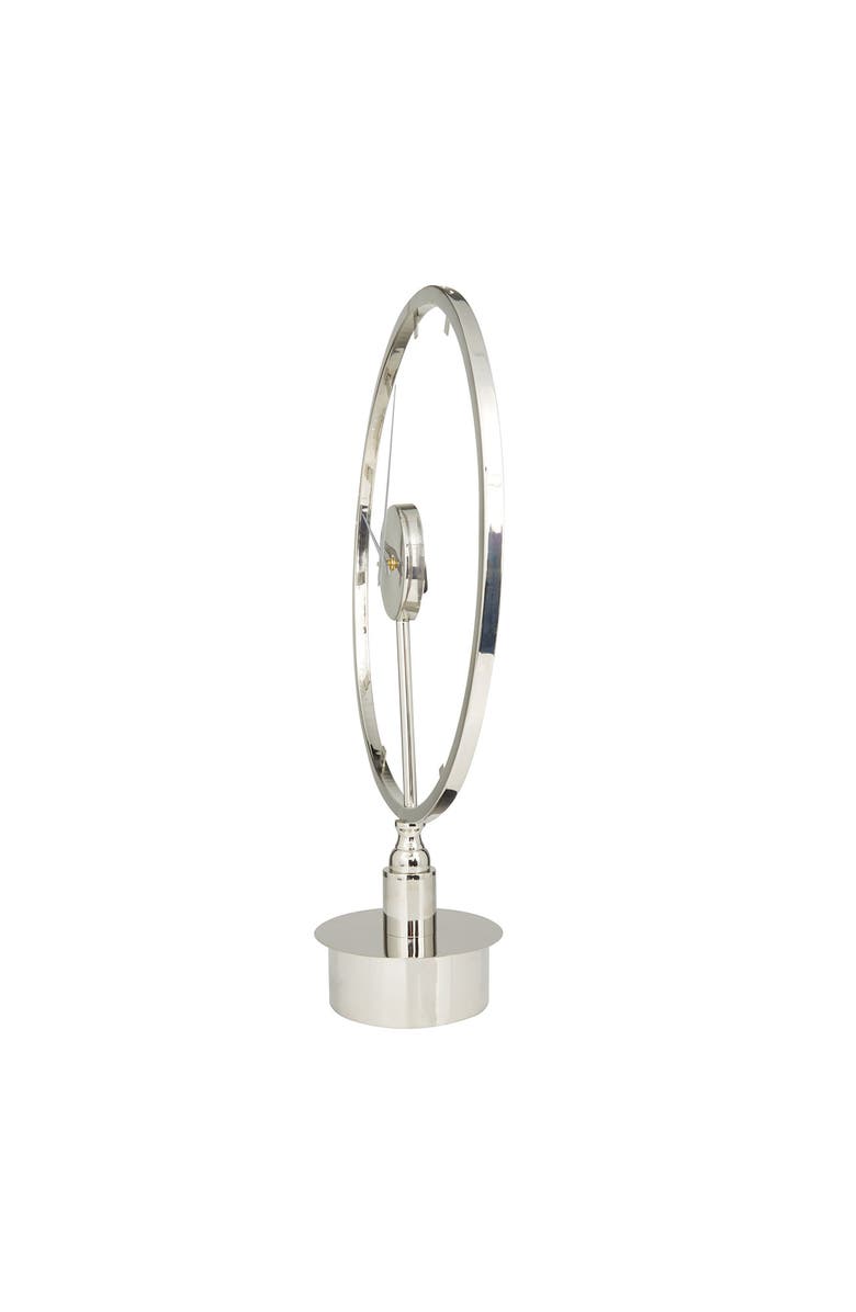 WILLOW ROW Silvertone Stainless Steel Large Open Frame Clock ...