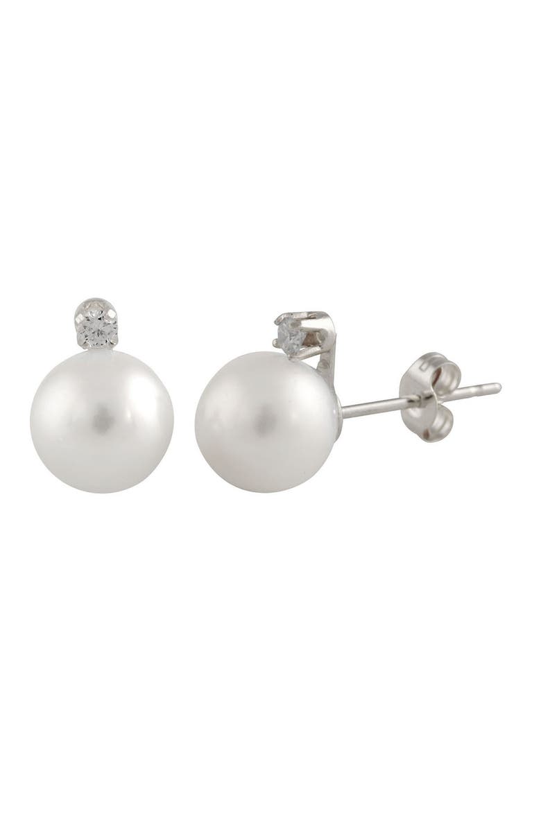 SPLENDID PEARLS Sterling Silver Diamond Accented 6-6.5mm Freshwater ...