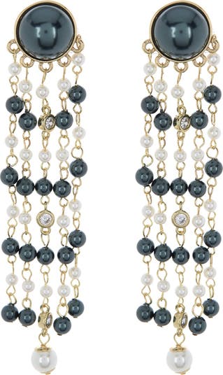 Carolee Designs Cascading Chandelier Pearl Drop Clip-On Earrings ...