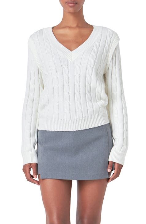 Women's White Cable Knit & Fair Isle Sweaters | Nordstrom