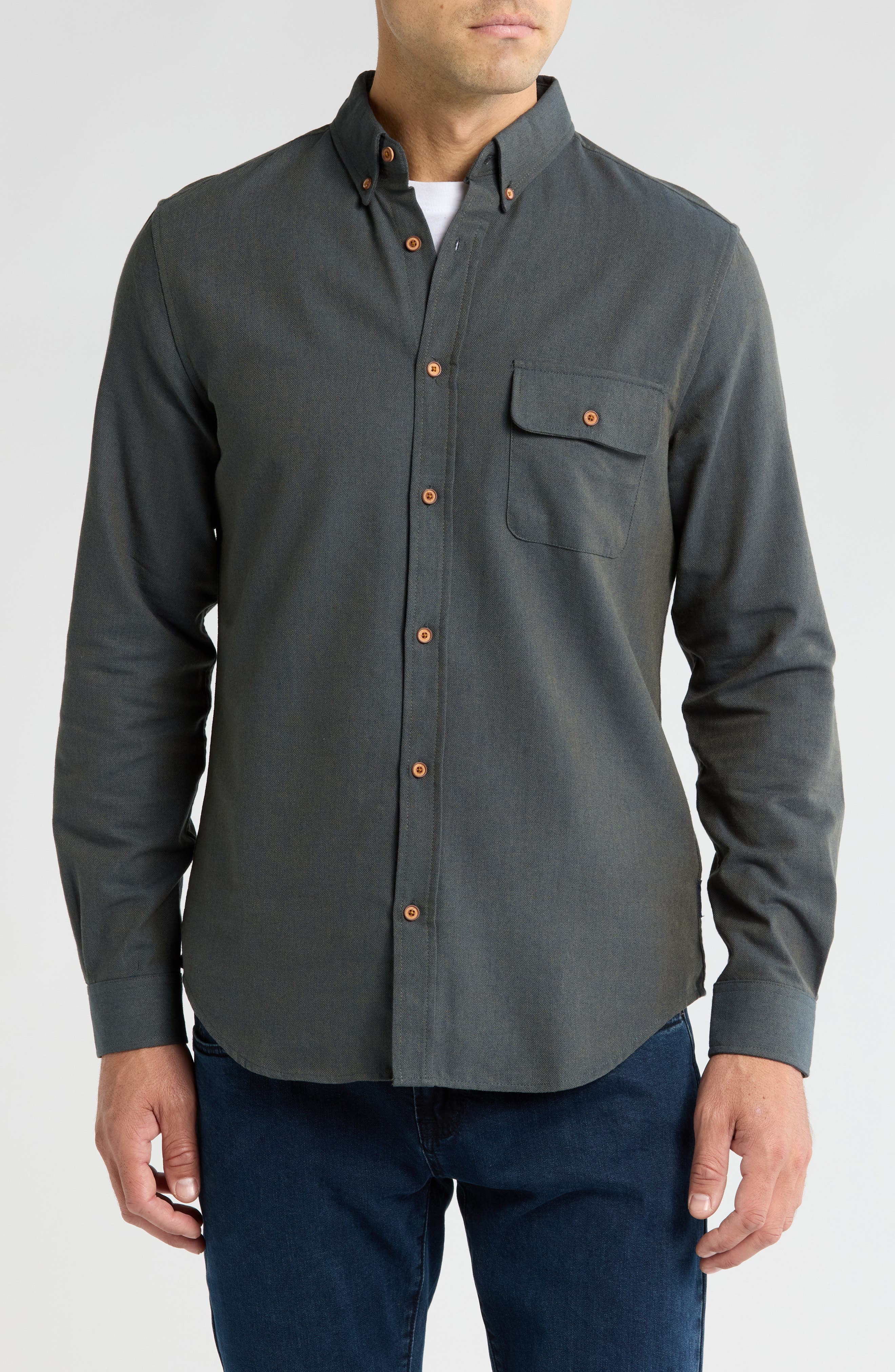 Ben Sherman Herringbone Button-Down Shirt | Nordstromrack