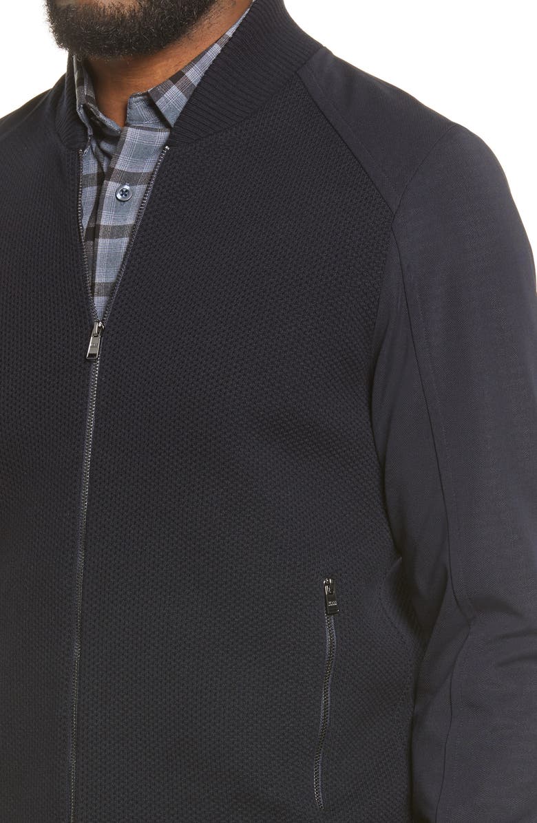 BOSS Hugo Boss Mikos Textured Bomber Jacket | Nordstromrack