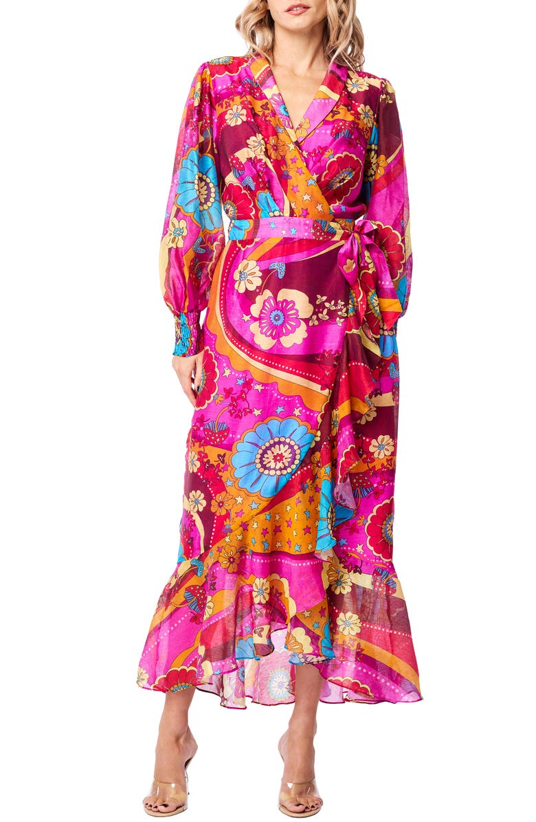 CIEBON Ailena Long Sleeve Maxi Wrap Dress | Nordstromrack