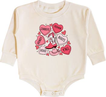 Sweet Wink Howdy Valentine's Day Long Sleeve Romper | Nordstrom