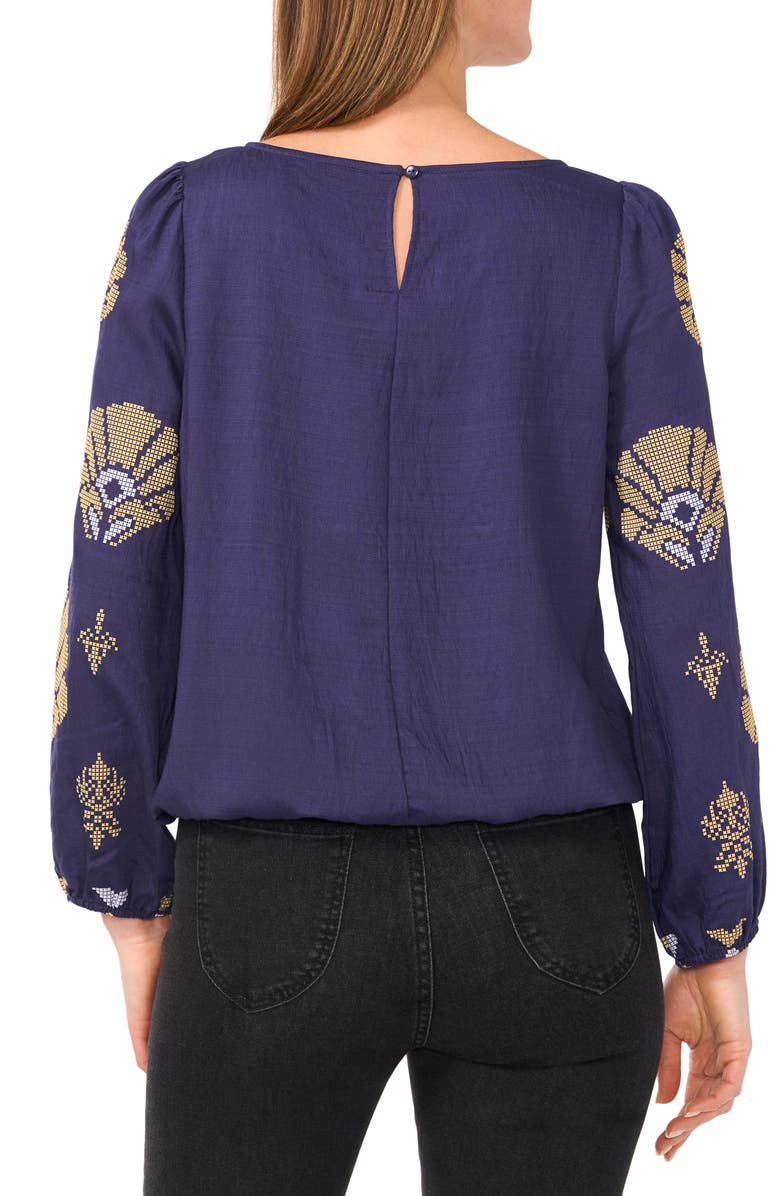 CeCe Long Sleeve Embroidered Top | Nordstromrack
