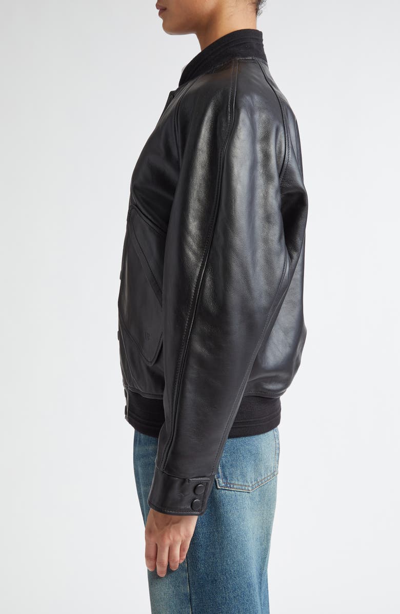 Victoria Beckham Varsity Leather Bomber Jacket | Nordstrom