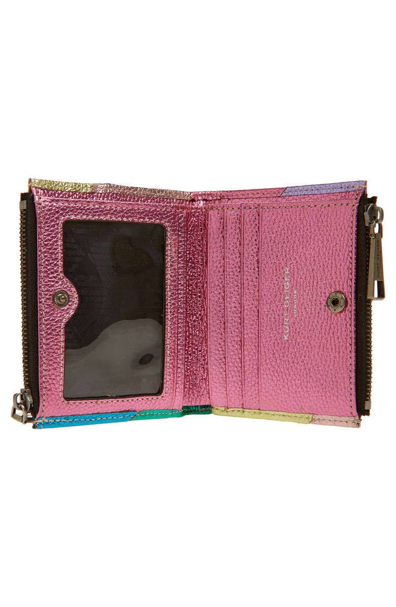 Kurt Geiger London Mini Kensington Metallic Leather Bifold Wallet ...