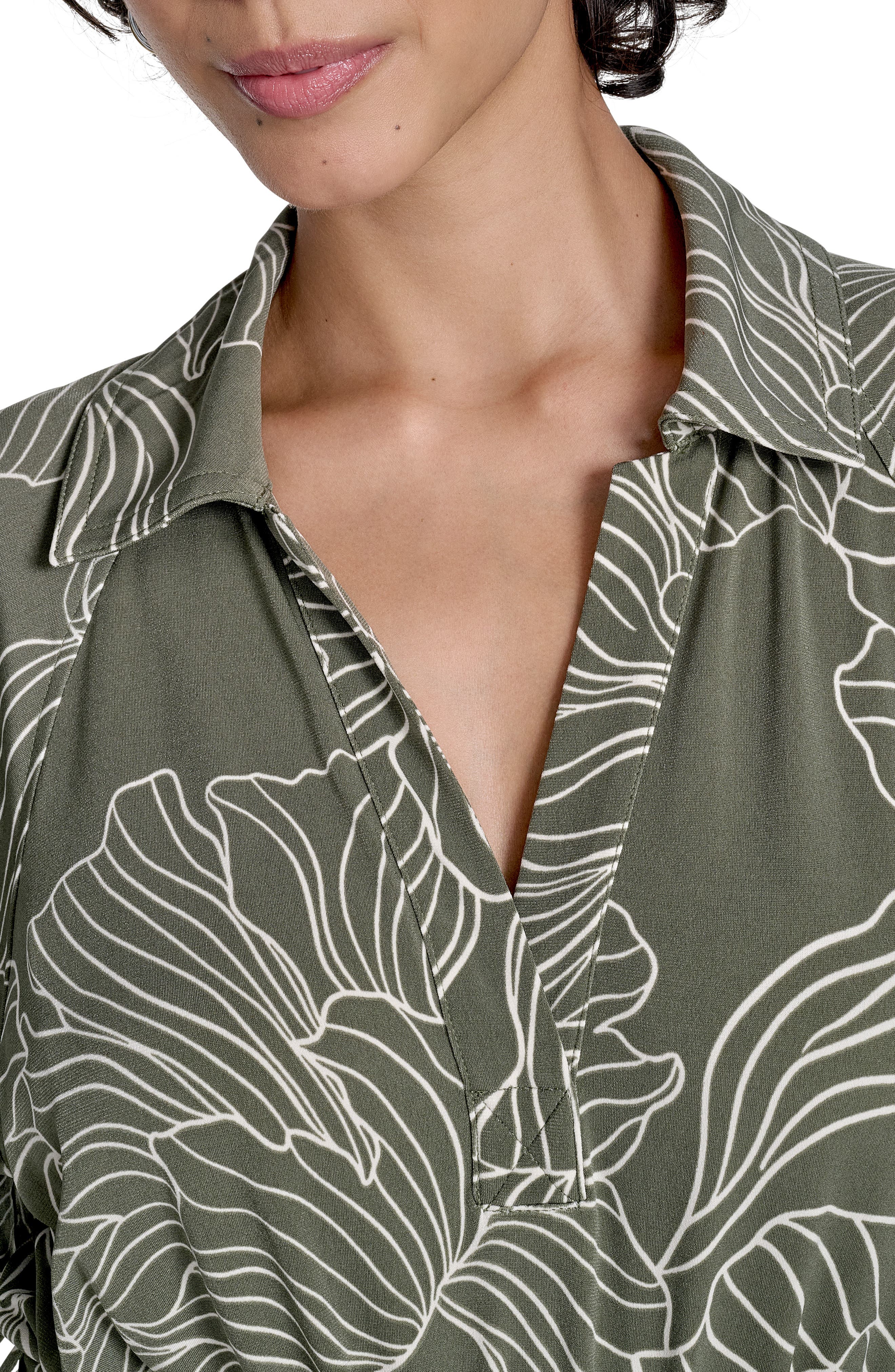 Calvin Klein Floral Balloon Sleeve Tie Waist Dress | Nordstromrack