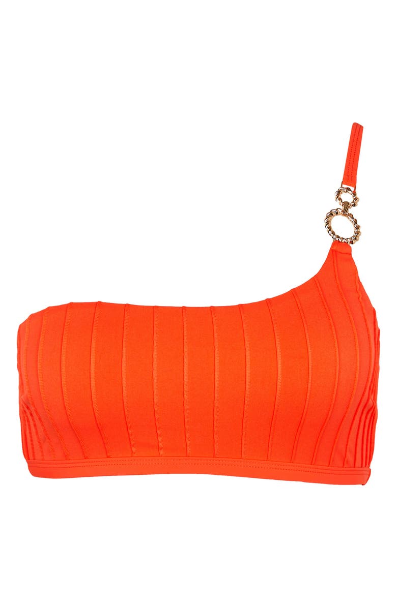 River Island Ring Trim One-Shoulder Bikini Top | Nordstrom