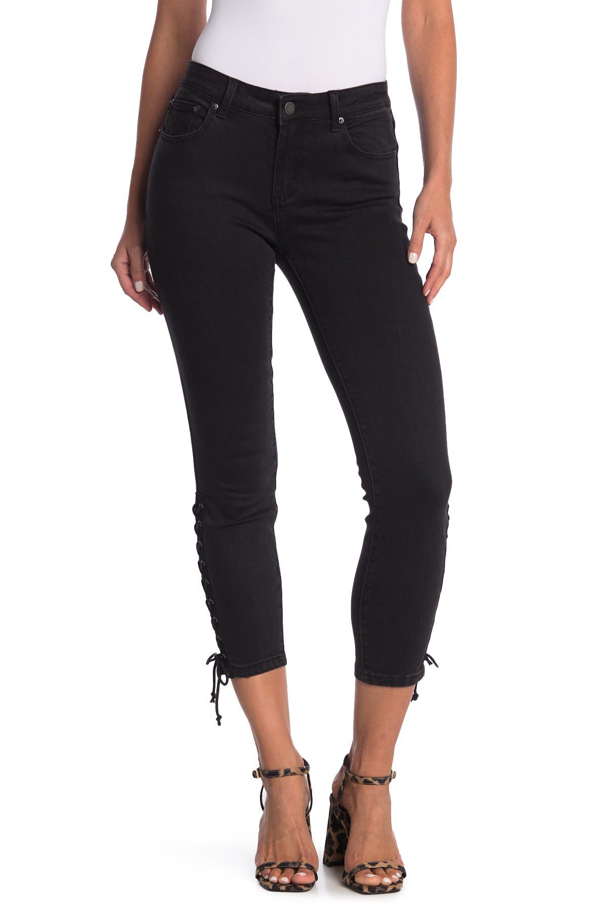 FOR THE REPUBLIC Lace-Up Grommet Detailing Skinny Jeans | Nordstromrack
