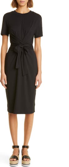 Nordstrom Signature Tie Front Short Sleeve Midi Dress | Nordstromrack
