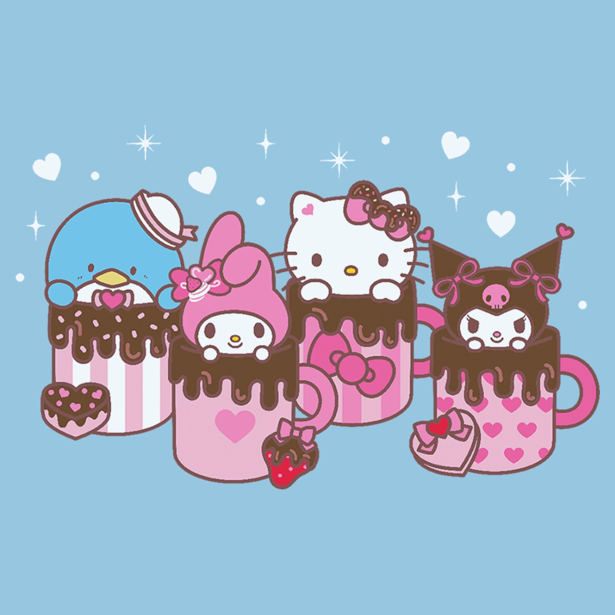 Hello Kitty Boy's Hello Kitty Lovely Mug Friends Graphic T-Shirt ...