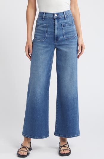 Le Jean Virginia Patch Pocket High Waist Ankle Wide Leg Jeans | Nordstrom