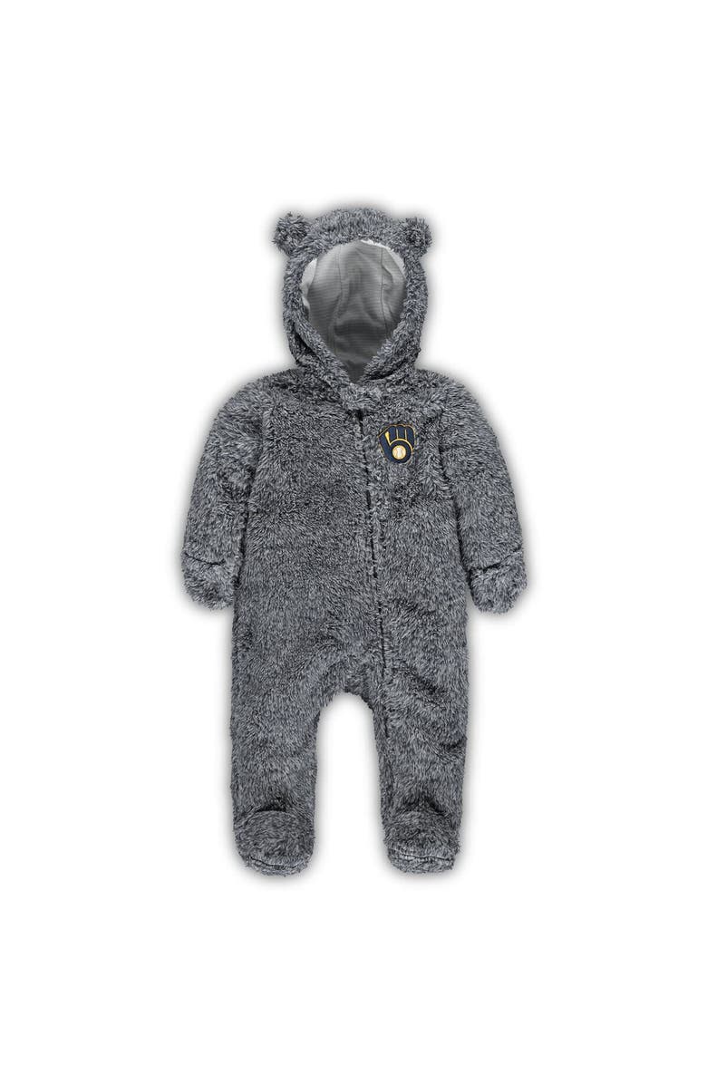 Outerstuff Newborn & Infant Gray Milwaukee Brewers Game Nap Teddy ...