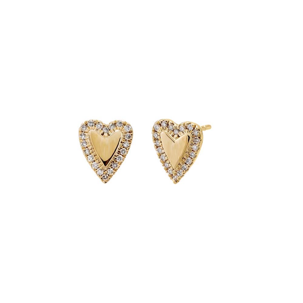 BY ADINA EDEN Diamond Pave Outline Heart Stud Earring 14K | Nordstrom