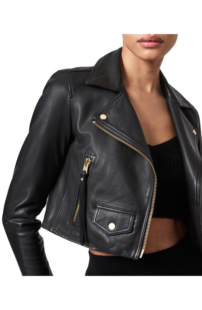 AllSaints Elora Leather Biker Jacket | Nordstromrack