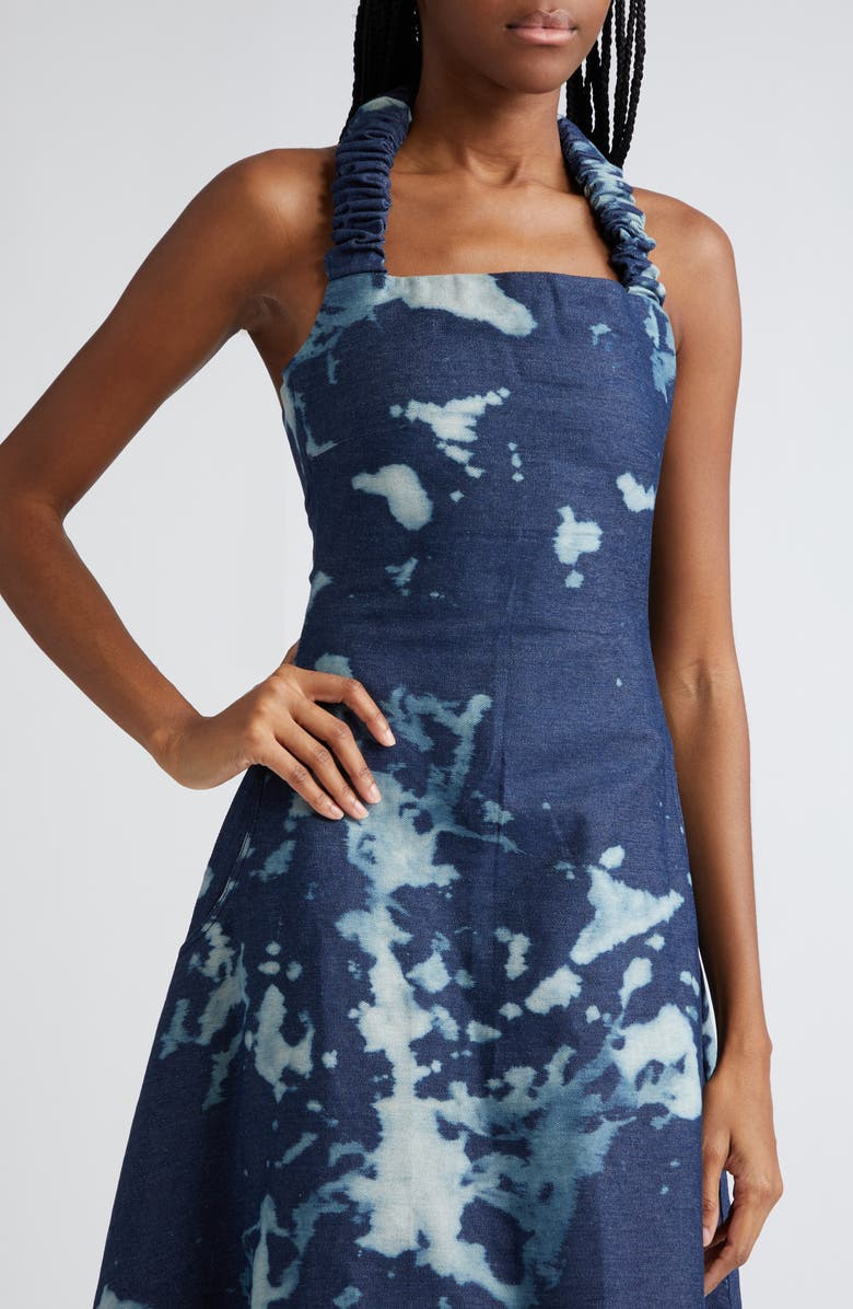 ORIRE Bubi Print Halter Denim Maxi Dress | Nordstromrack