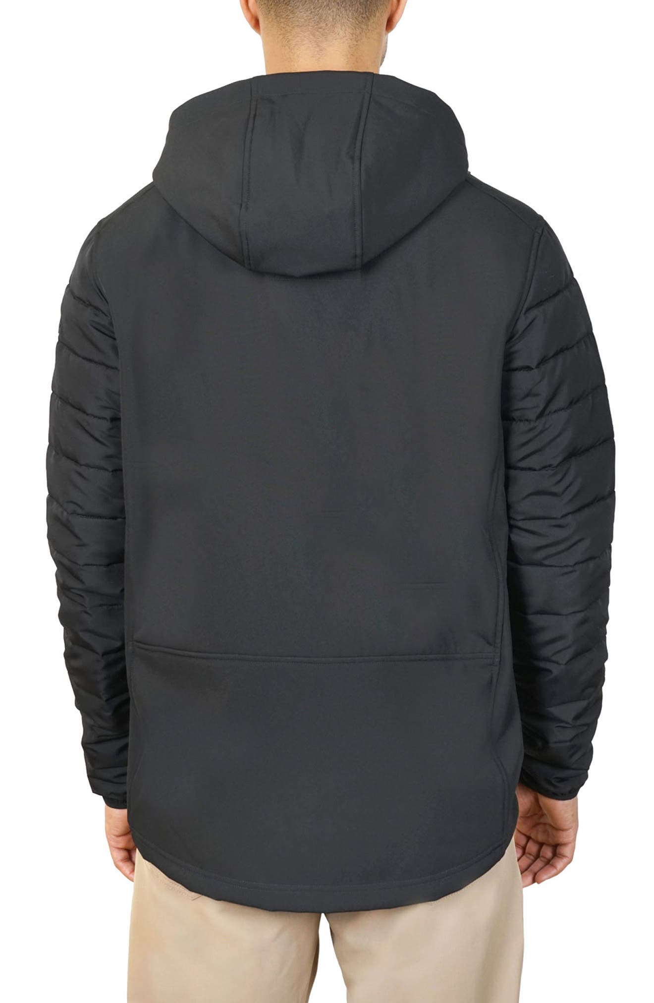 HAWKE & CO Softshell Bonded Faux Shearling Lined Zip Hoodie | Nordstromrack