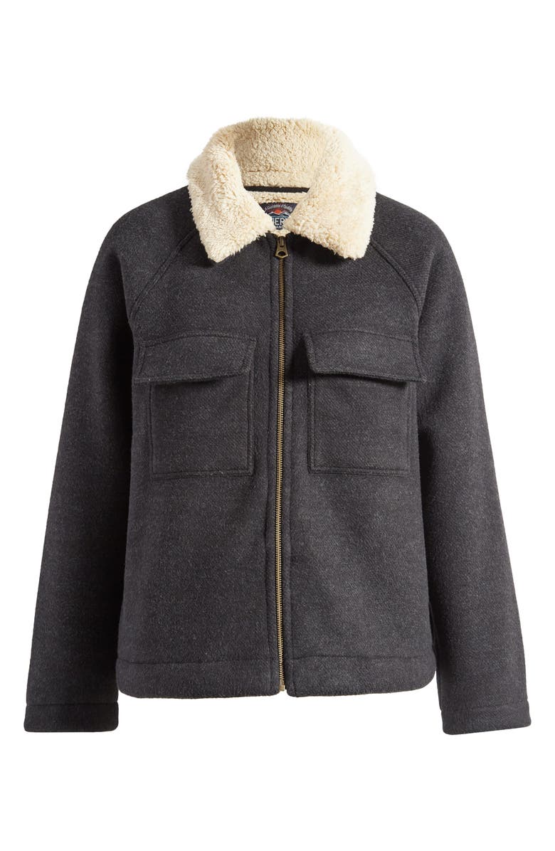 Faherty Legend™ High Pile Fleece Collar Crop Jacket | Nordstromrack