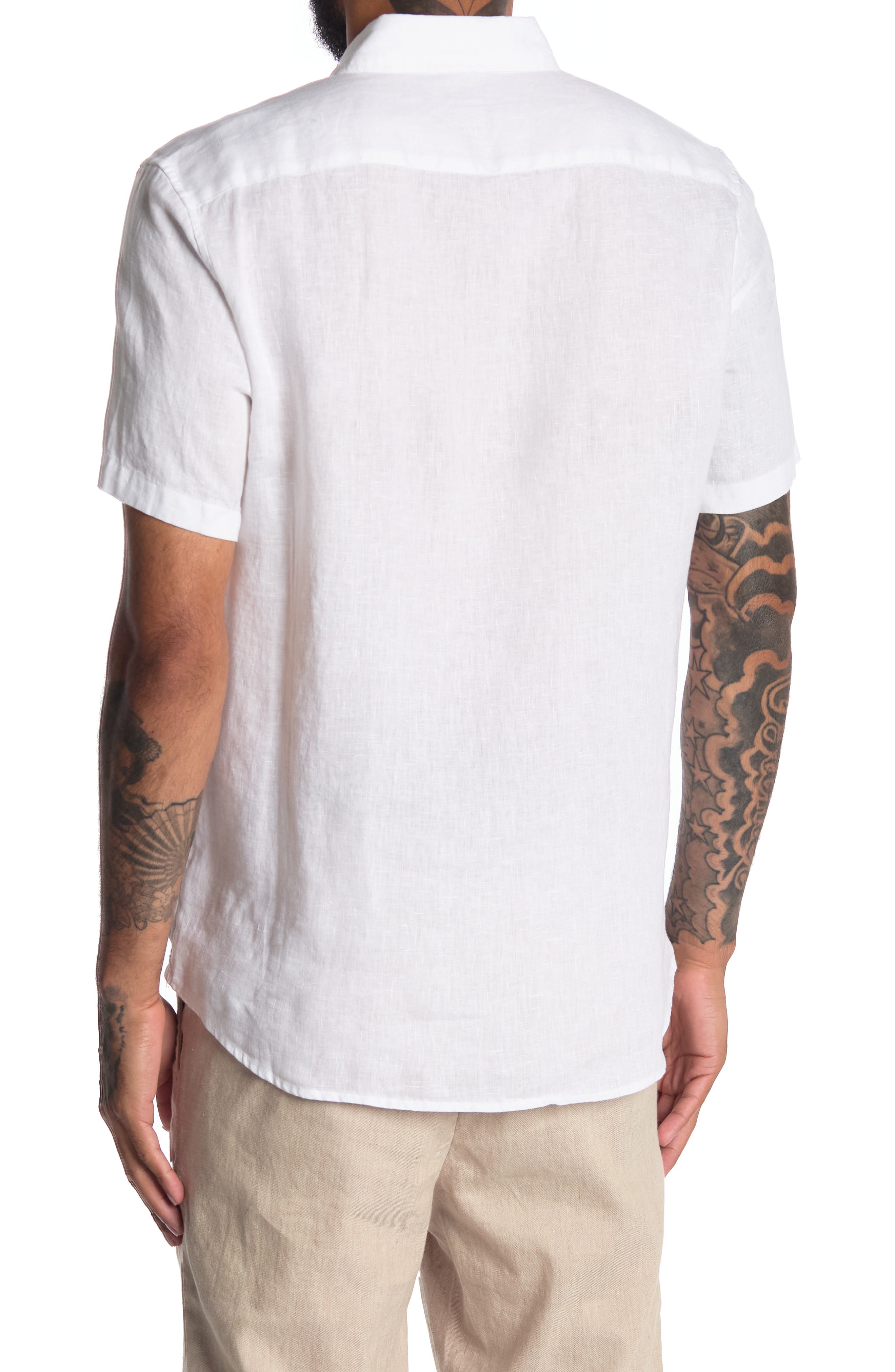 Michael Kors Short Sleeve Slim Fit Linen Shirt | Nordstromrack