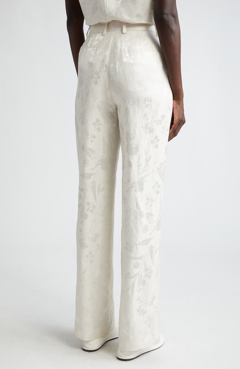 Lafayette 148 New York Gates Botanical Linen Jacquard Wide Leg Pants ...