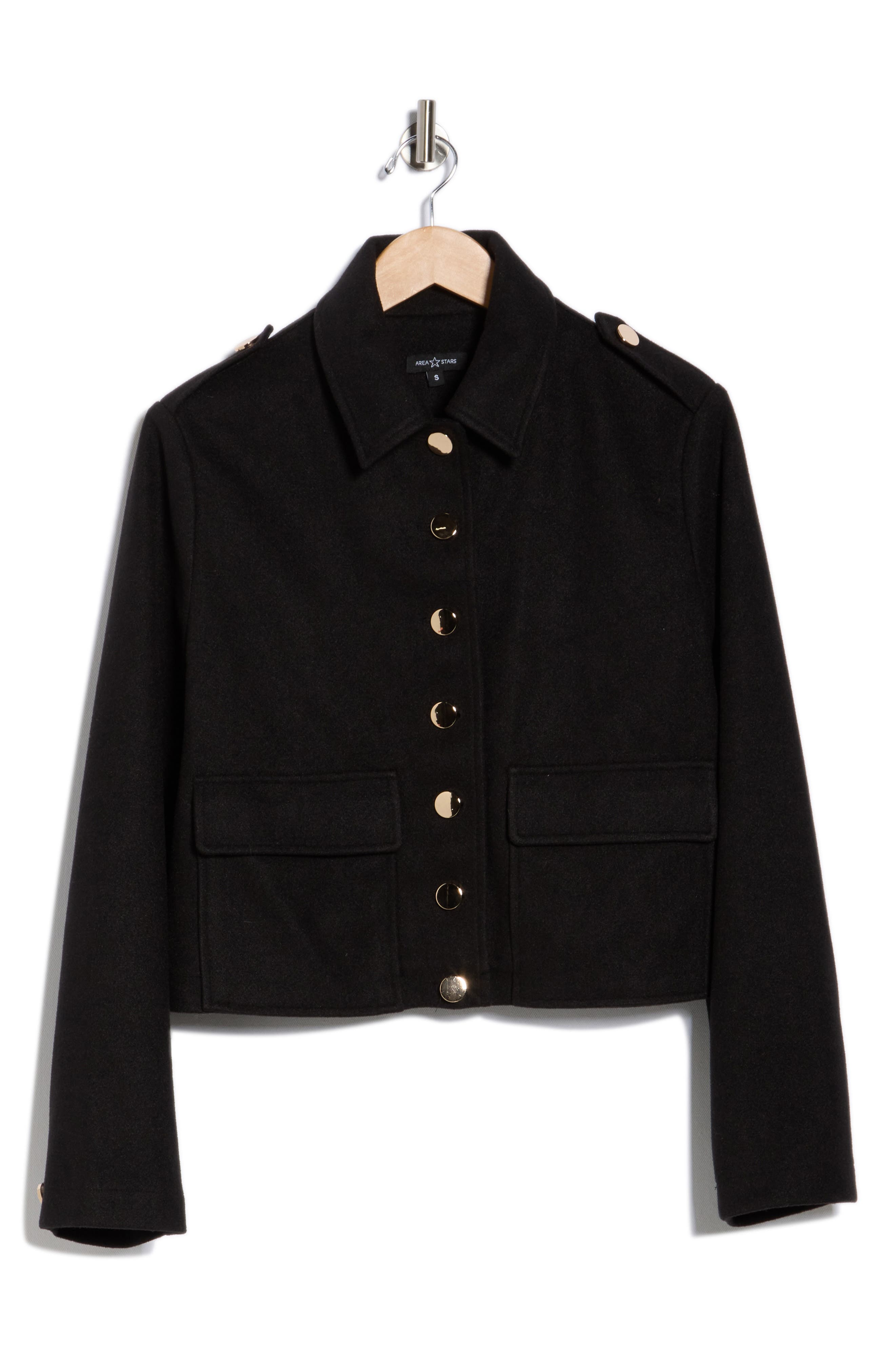 AREA STARS Halo Felted Crop Shirt Jacket | Nordstromrack