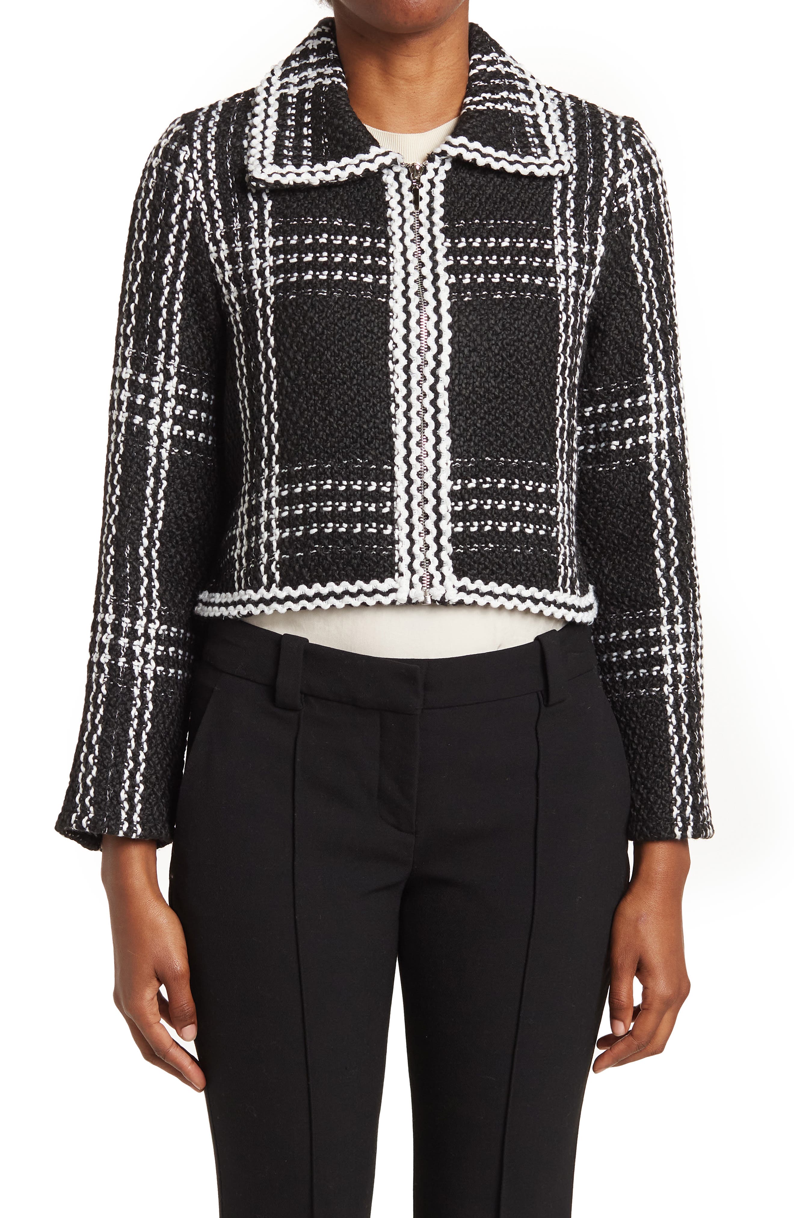 PLM Plaid Zip Front Crop Jacket | Nordstromrack