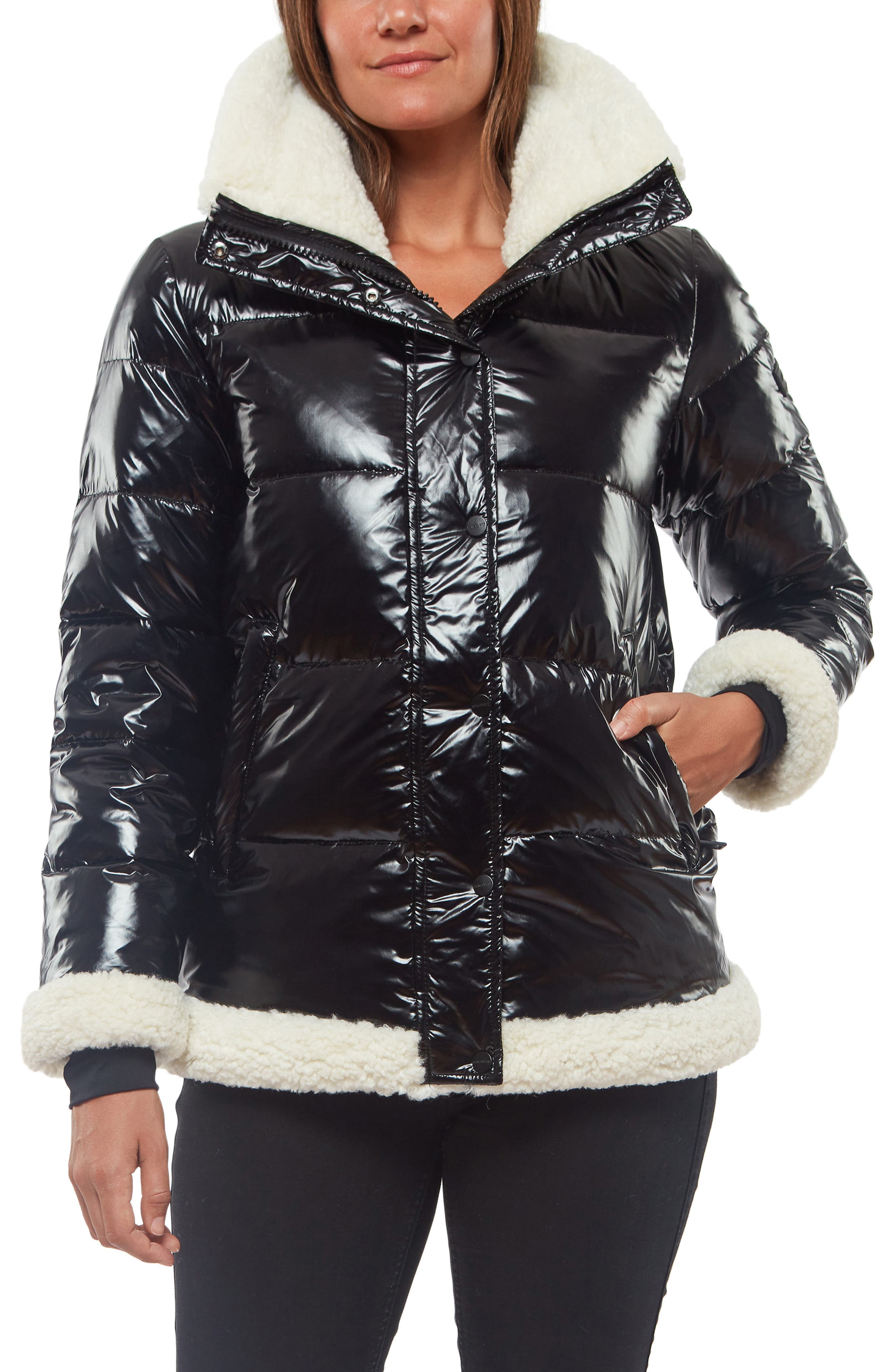 Sanctuary Water Resistant Down & Feather Puffer Jacket with Faux ...