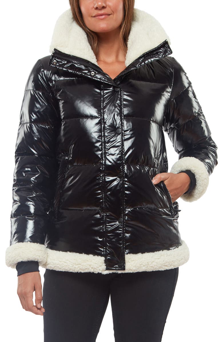 Sanctuary Water Resistant Down & Feather Puffer Jacket with Faux ...