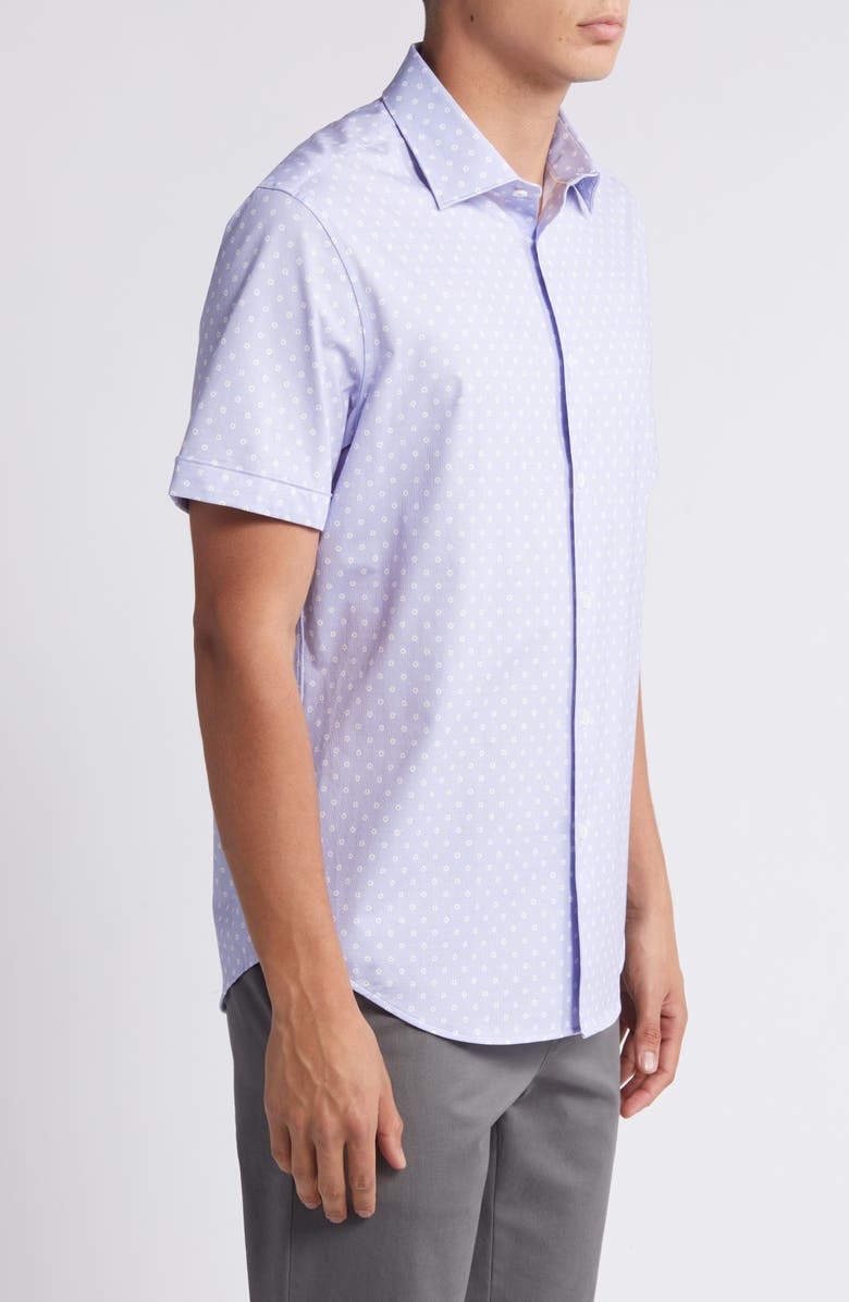 Bugatchi Miles OoohCotton® Dot Print Short Sleeve Button-Up Shirt ...
